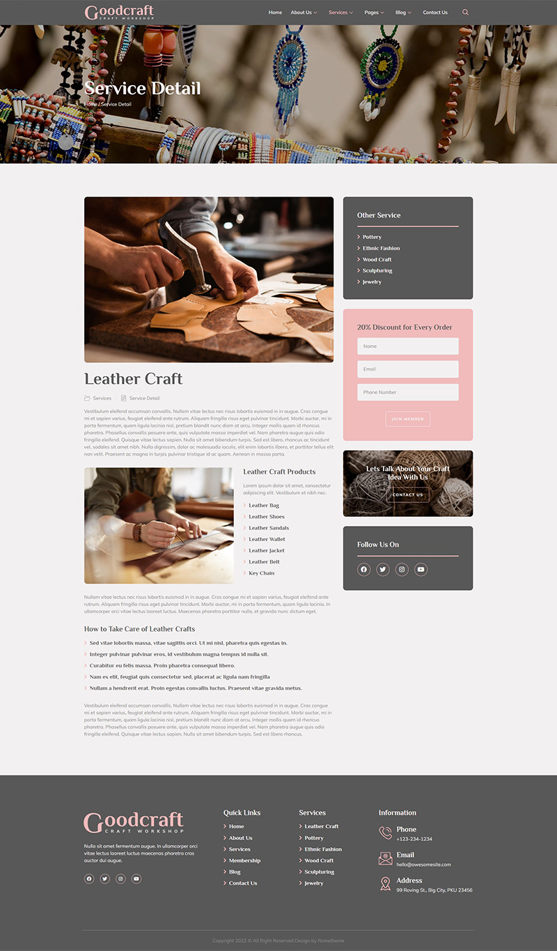 Goodcraft - Craft Workshop Elementor Template Kit by Rometheme | ThemeForest